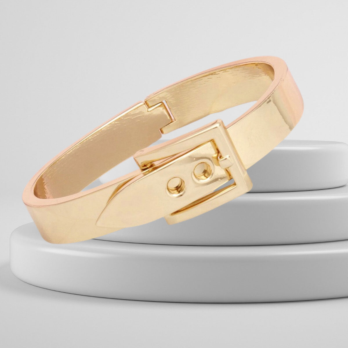 Bangle Gold Belt Buckle Contemporary Bracelet – Word Up Jewel's ...