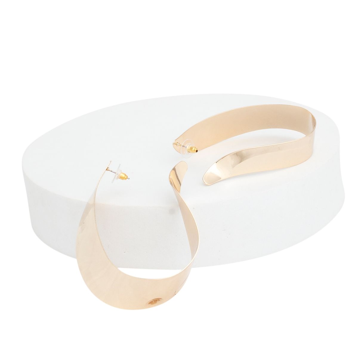 Hoop Contoured Gold Twisted U Shape Earrings – Word Up Jewel's ...