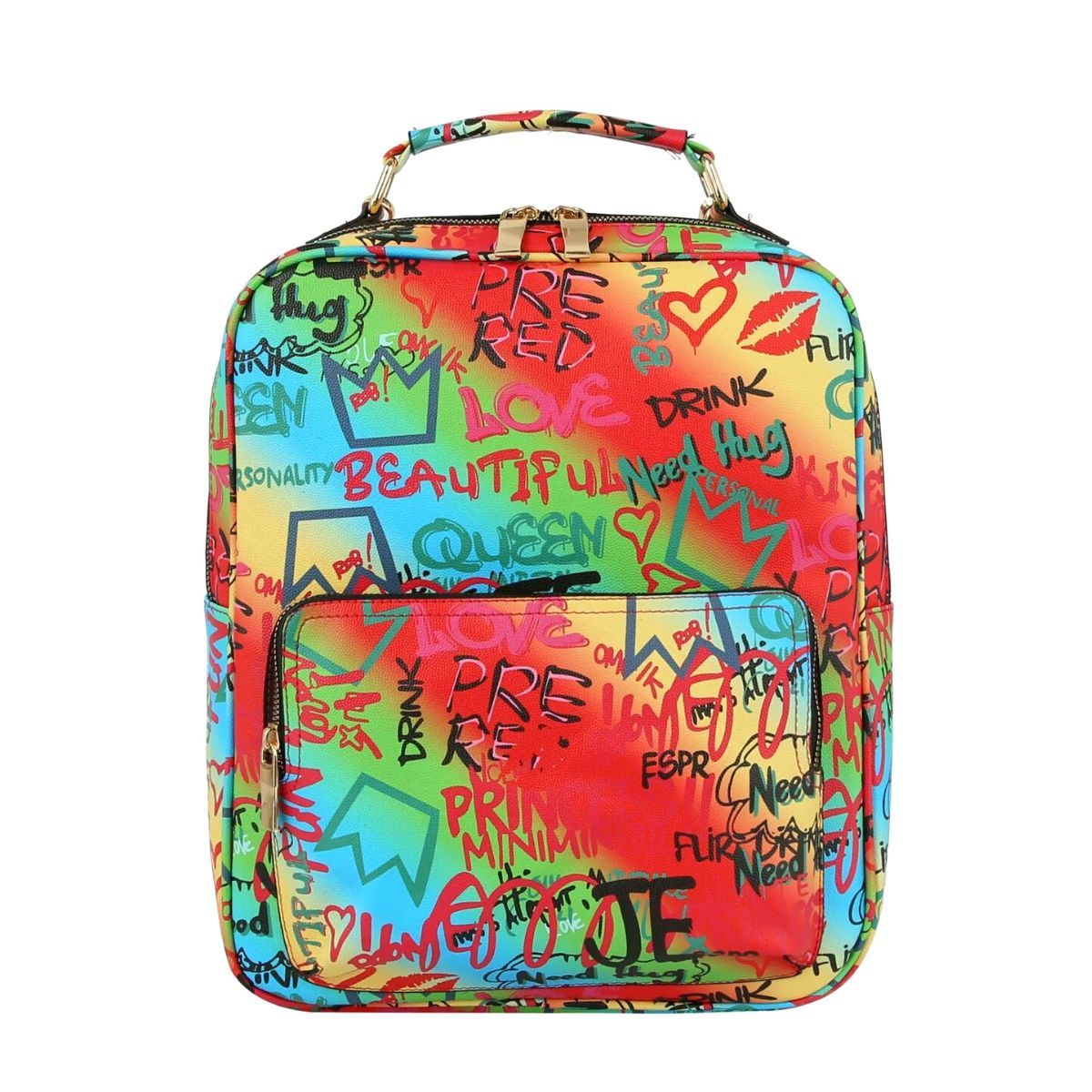 Multi Color Graffiti Trolley Sleeve Backpack – Word Up Jewel's ...