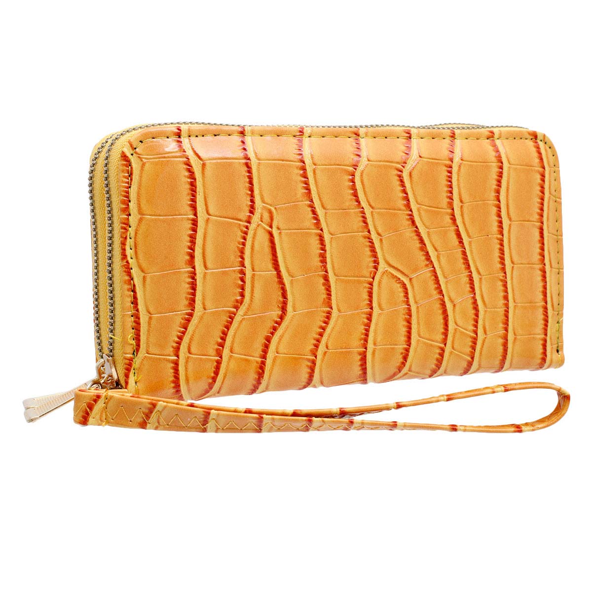 Yellow Croc Double Zipper Wallet – Word Up Jewel's & Accessories Boutique